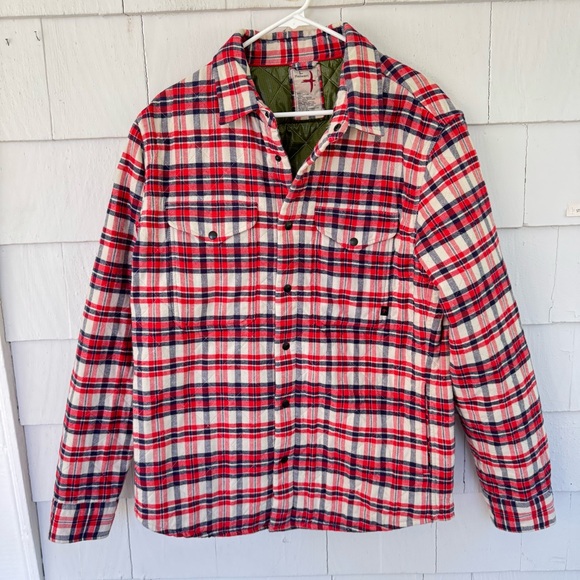 Relwen | Jackets & Coats | Relwen Quilted Flannel Shirt Jacket Red Blue ...